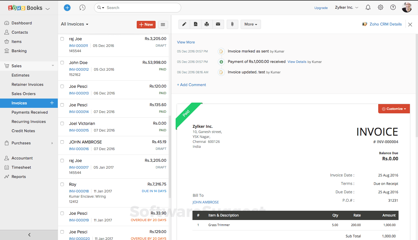 Zoho Books: Pricing, Features, and Integration in 2025