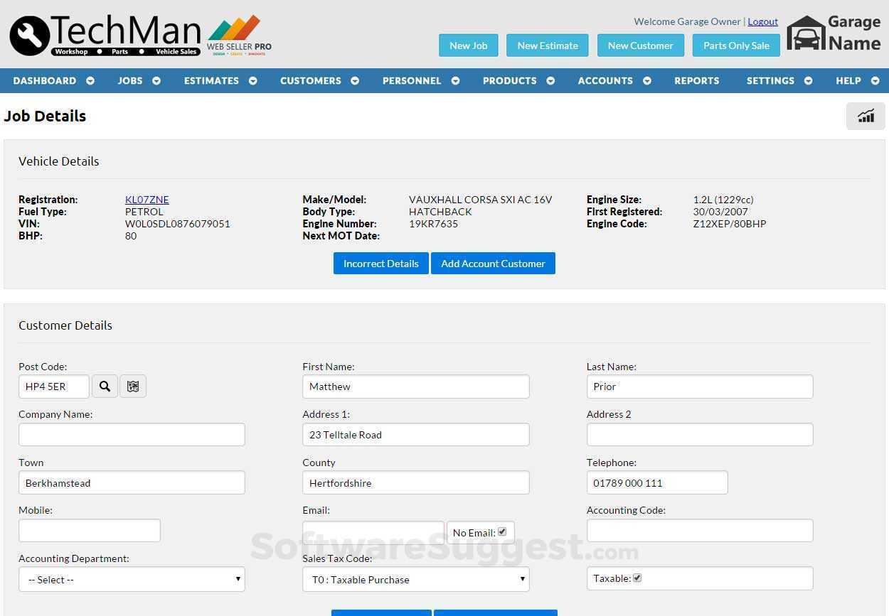 TechMan Garage Management System - Pricing, Features, and Details in 2025