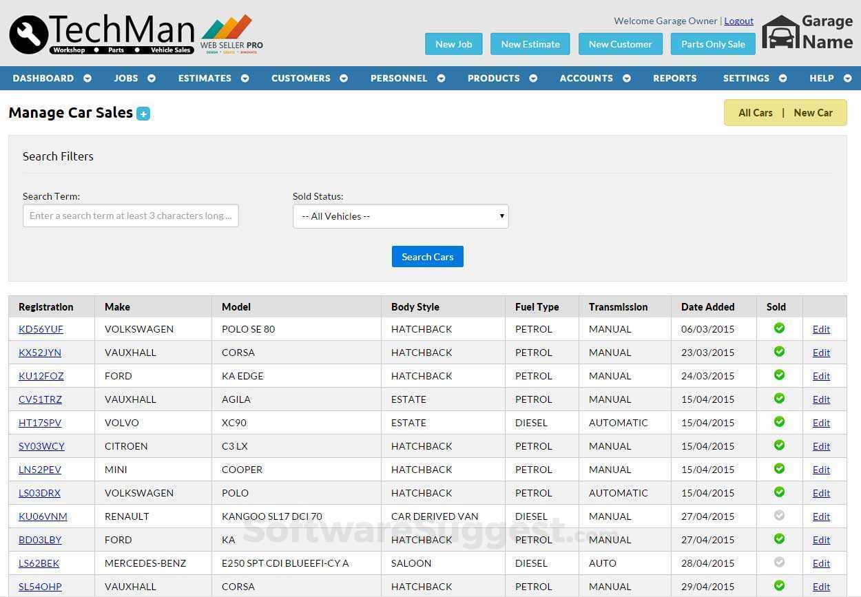 TechMan Garage Management System - Pricing, Features, and Details in 2025