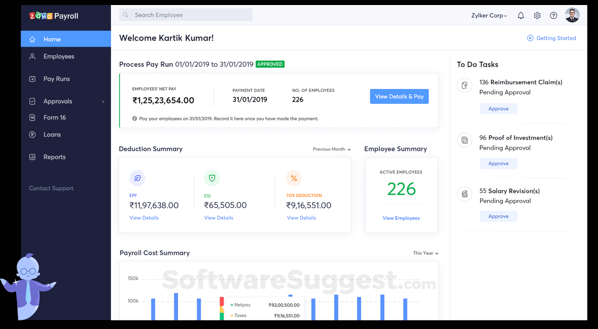 Zoho Payroll Pricing, Features, and Reviews (Dec 2024)