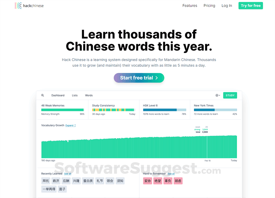 Hack Chinese Pricing, Features, and Reviews (Nov 2024)