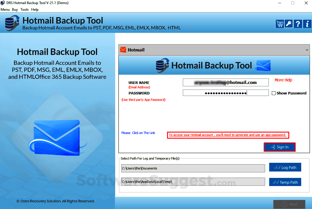 DRS Hotmail Backup - Pricing, Features, and Details in 2025