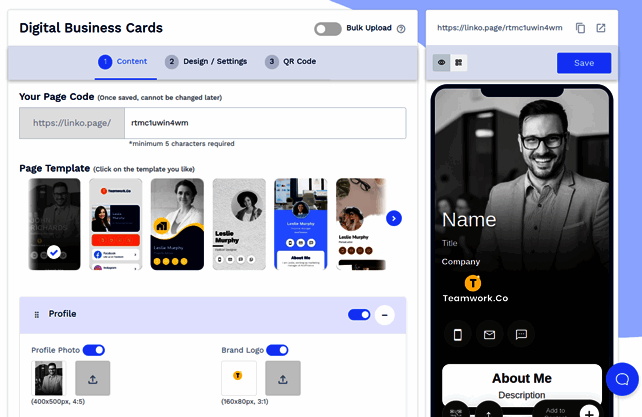 QRCodeChimp Digital Business Card - Pricing, Features, and Details in 2025