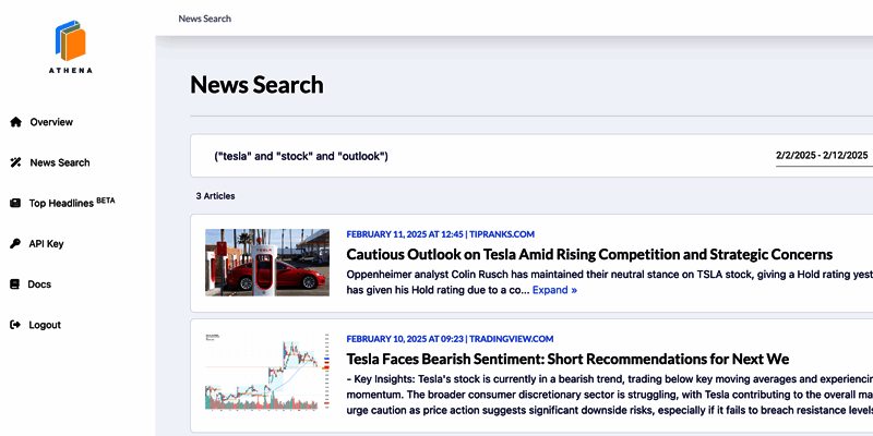 Athena News API - Pricing, Features, and Details in 2025