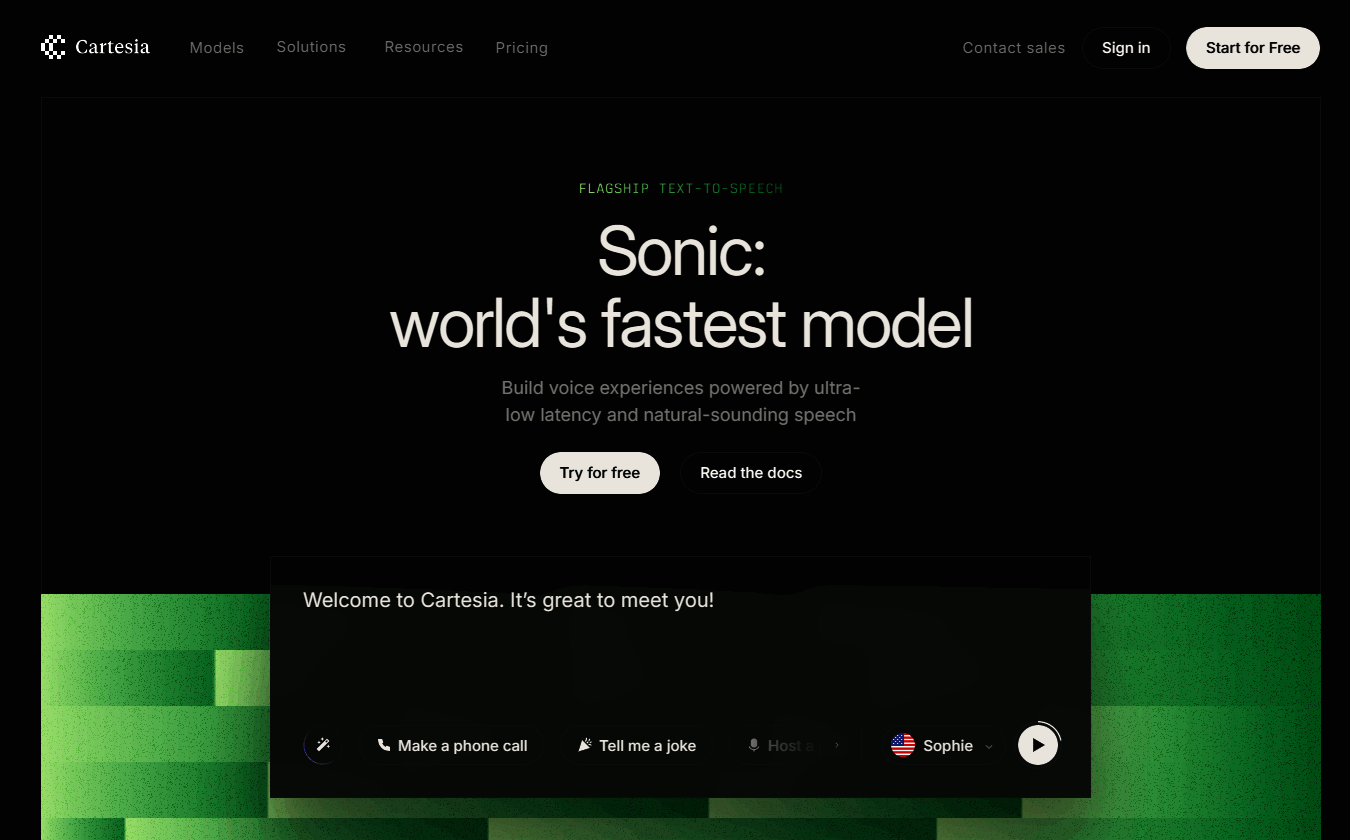 Cartesia Sonic - Pricing, Features, and Details in 2025