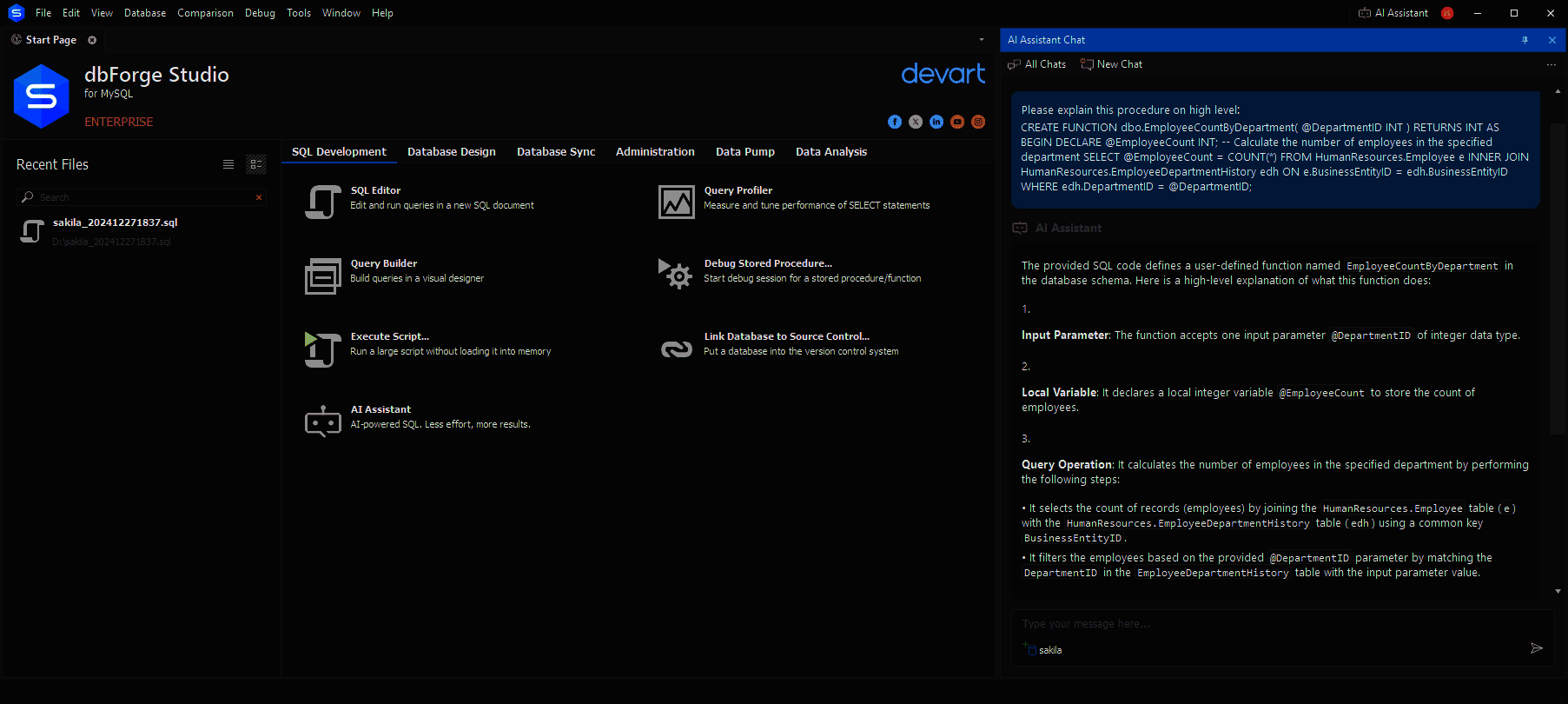dbForge AI Assistant - Pricing, Features, and Details in 2025