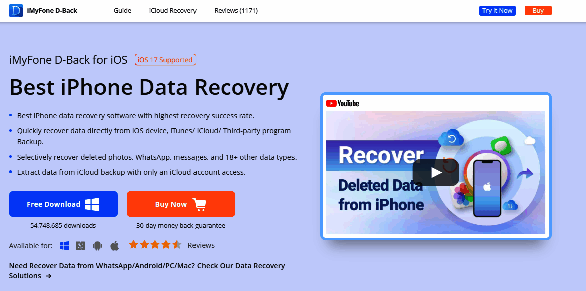 iMyFone D-Back - Pricing, Features, and Details in 2025
