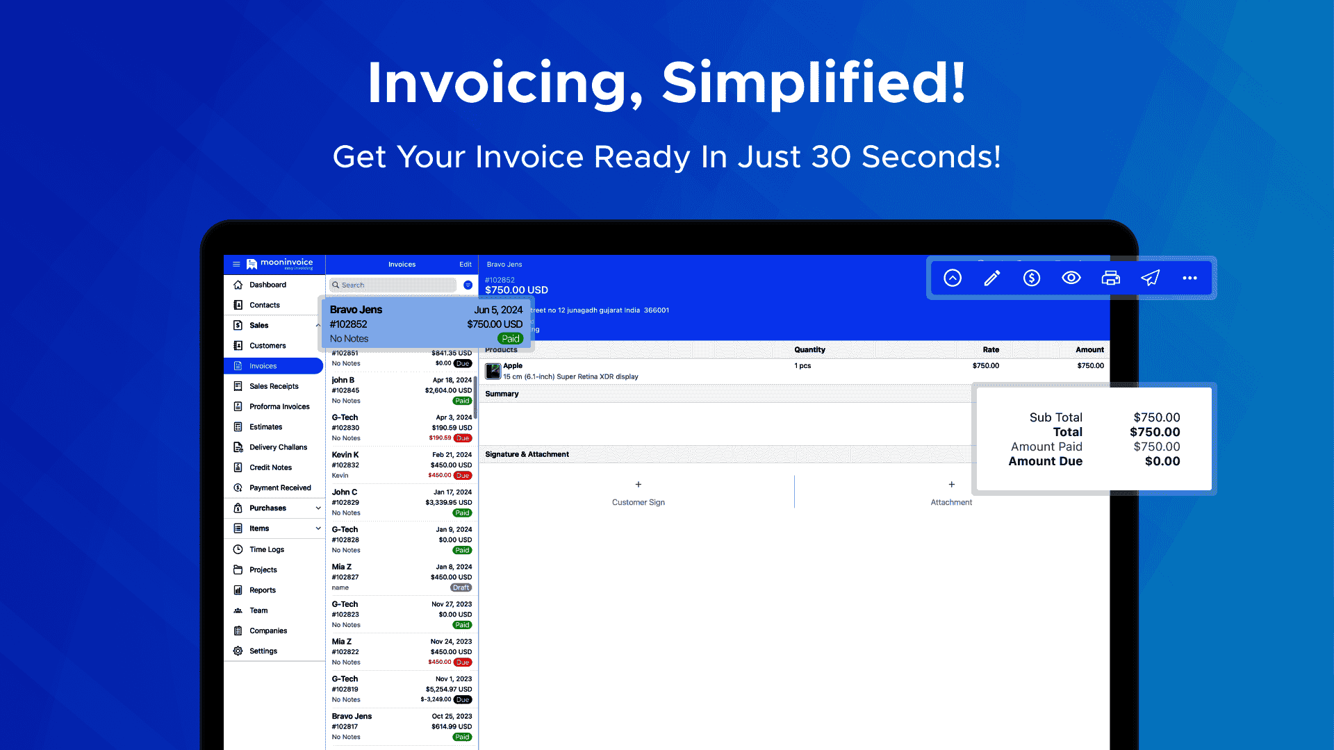 Moon Invoice: Reviews, Pricing, Features in 2025