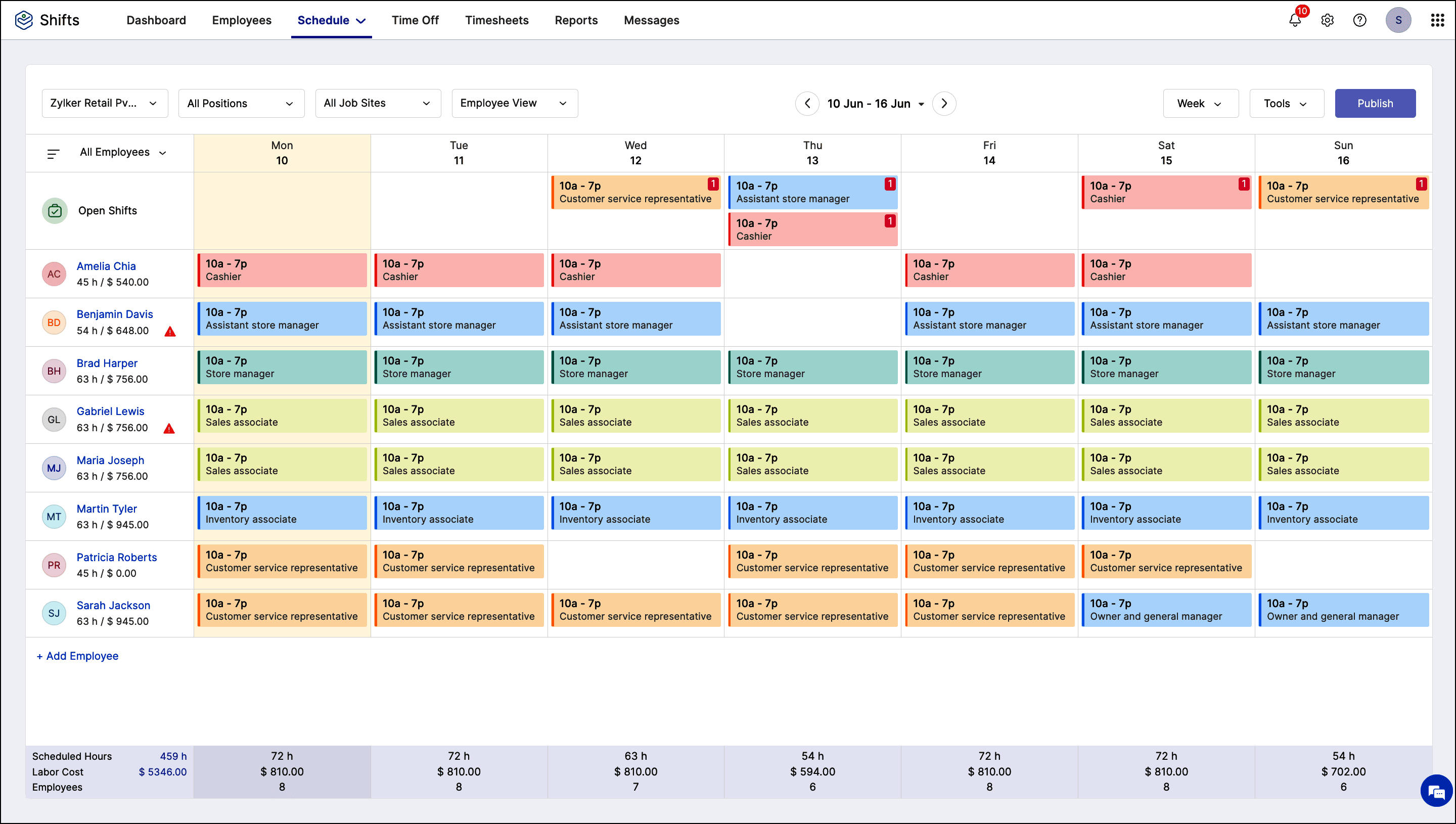 Zoho Shifts Pricing, Features, and Reviews (Sep 2024)