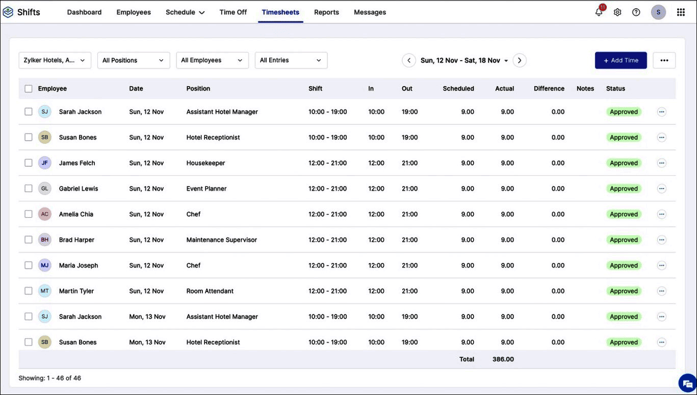 Zoho Shifts Pricing, Features, and Reviews (Sep 2024)