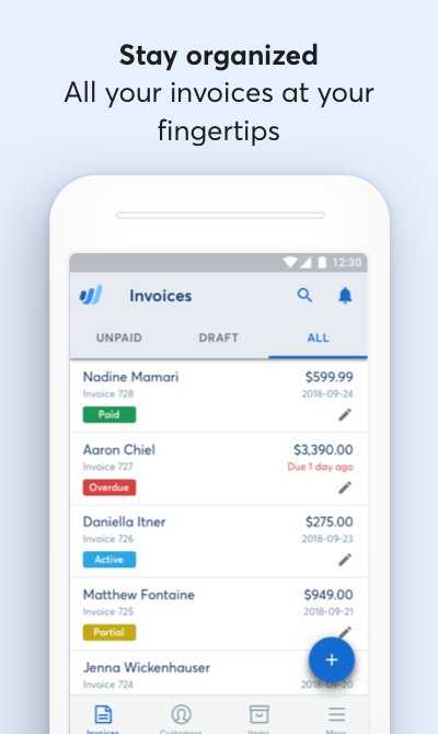 Invoicing by Wave Mobile app for iOS and Android Devices in 2025