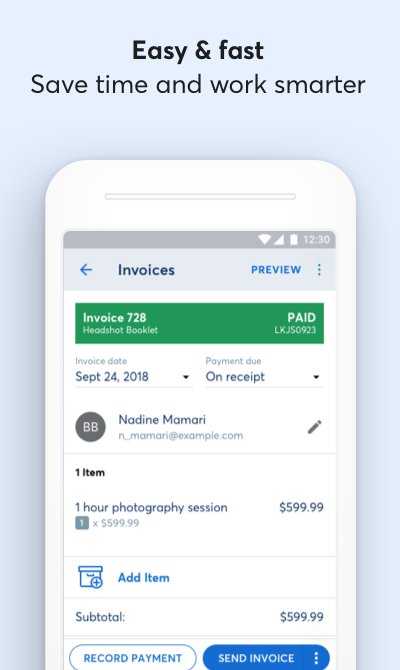 Invoicing by Wave Mobile app for iOS and Android Devices in 2025