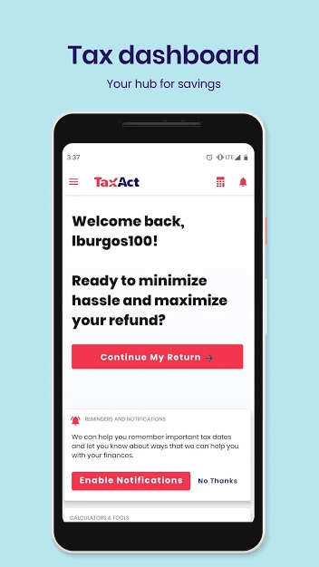 TaxAct Mobile app for iOS and Android Devices in 2025
