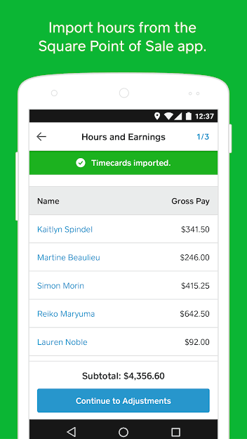 Square Payroll Mobile app for iOS and Android Devices in 2025