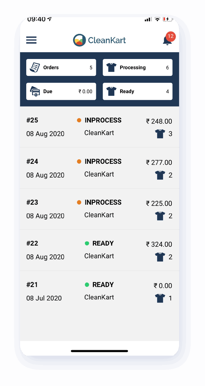 Quick Dry Cleaning Software Mobile app for iOS and Android Devices in 2025