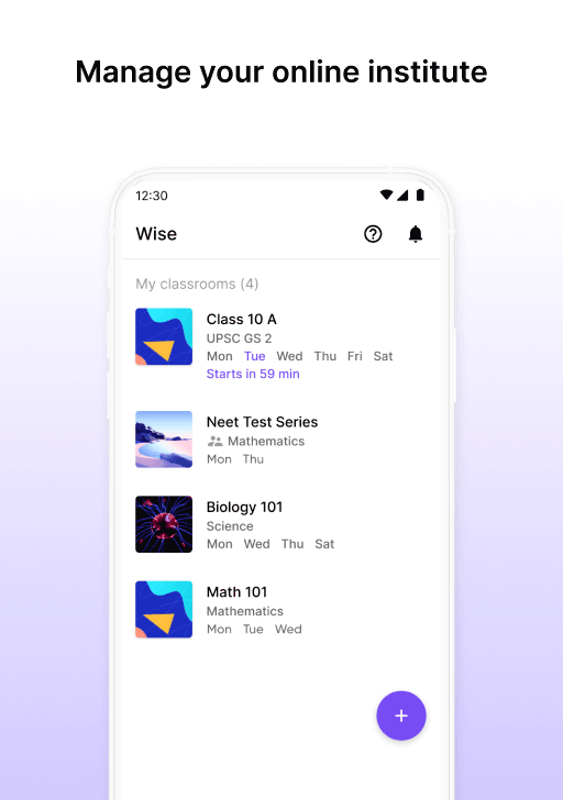 Wise - Tutor Management Mobile app for iOS and Android Devices in 2025