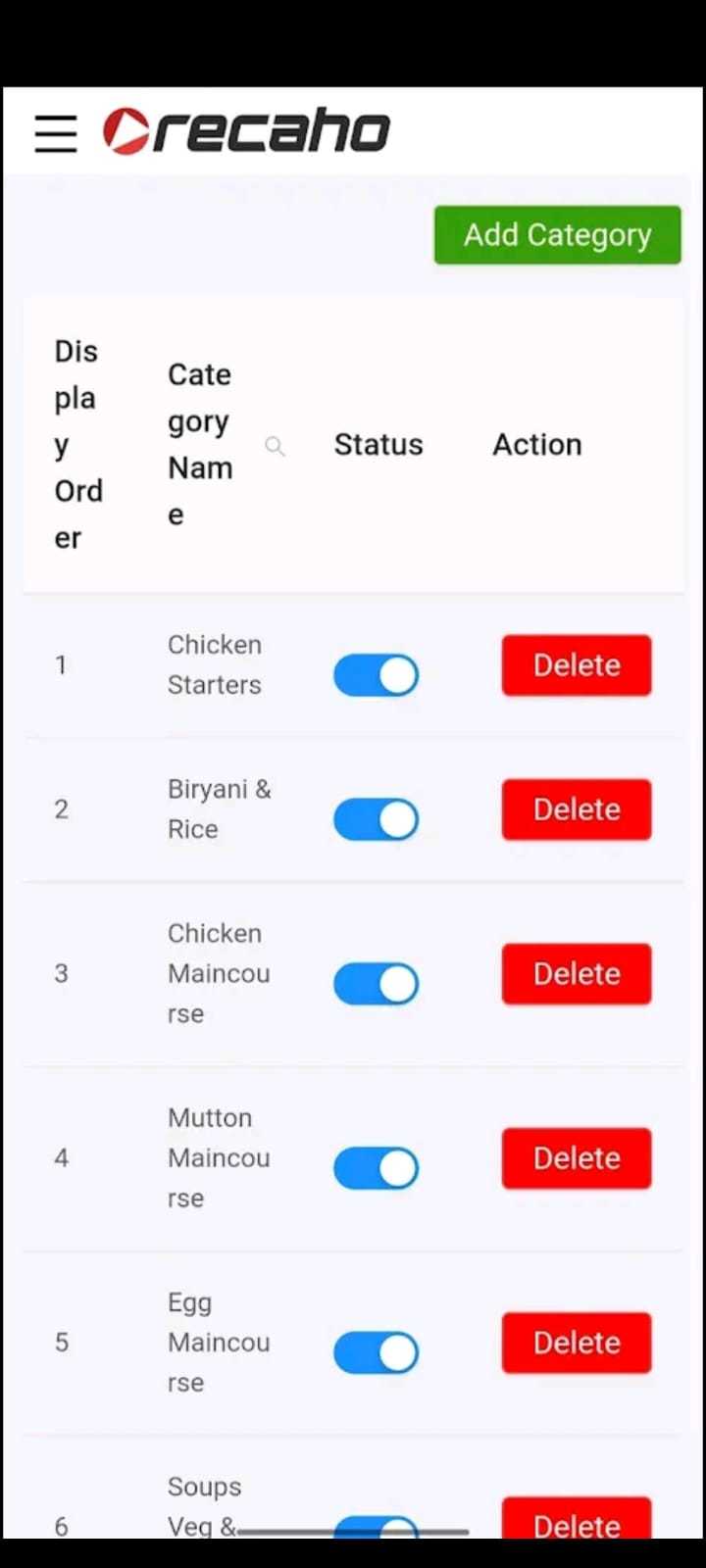 Recaho POS Mobile app for iOS and Android Devices in 2024