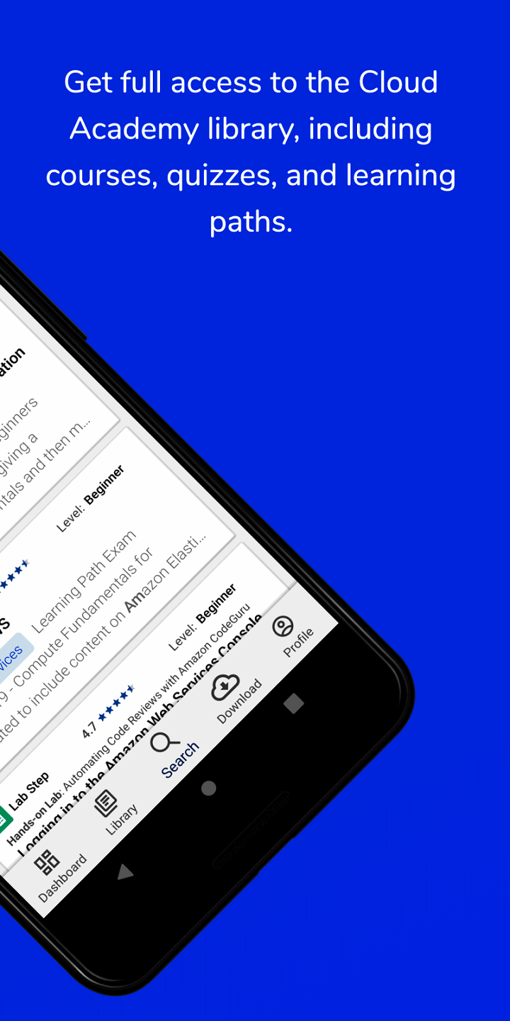 Cloud Academy Mobile app for iOS and Android Devices in 2025