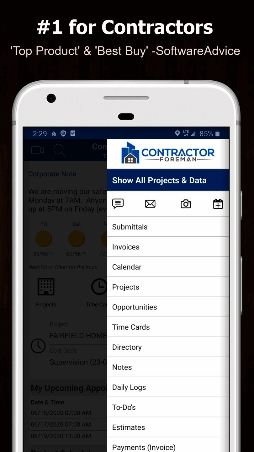 Contractor Foreman Mobile app for iOS and Android Devices in 2025