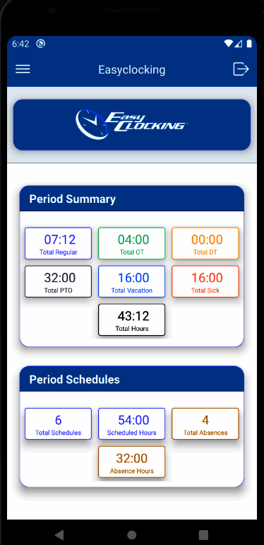 EasyClocking Mobile app for iOS and Android Devices in 2025
