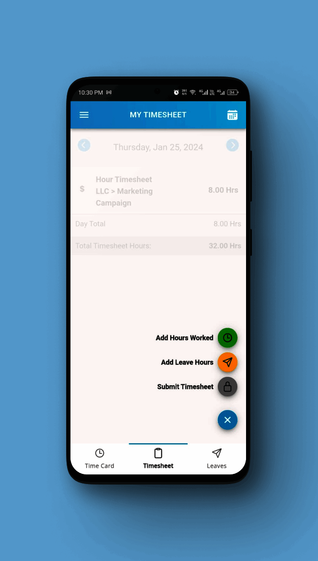 Hour Timesheet Mobile app for iOS and Android Devices in 2025