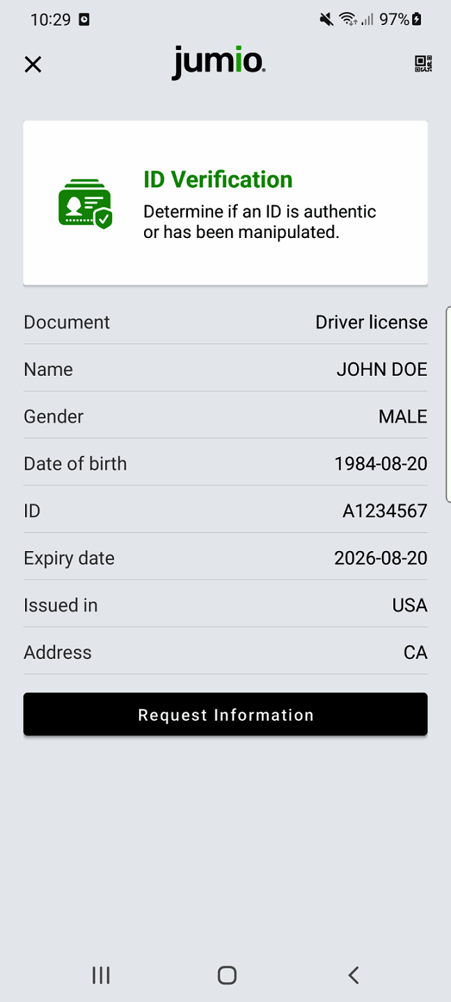 Jumio Mobile app for iOS and Android Devices in 2025