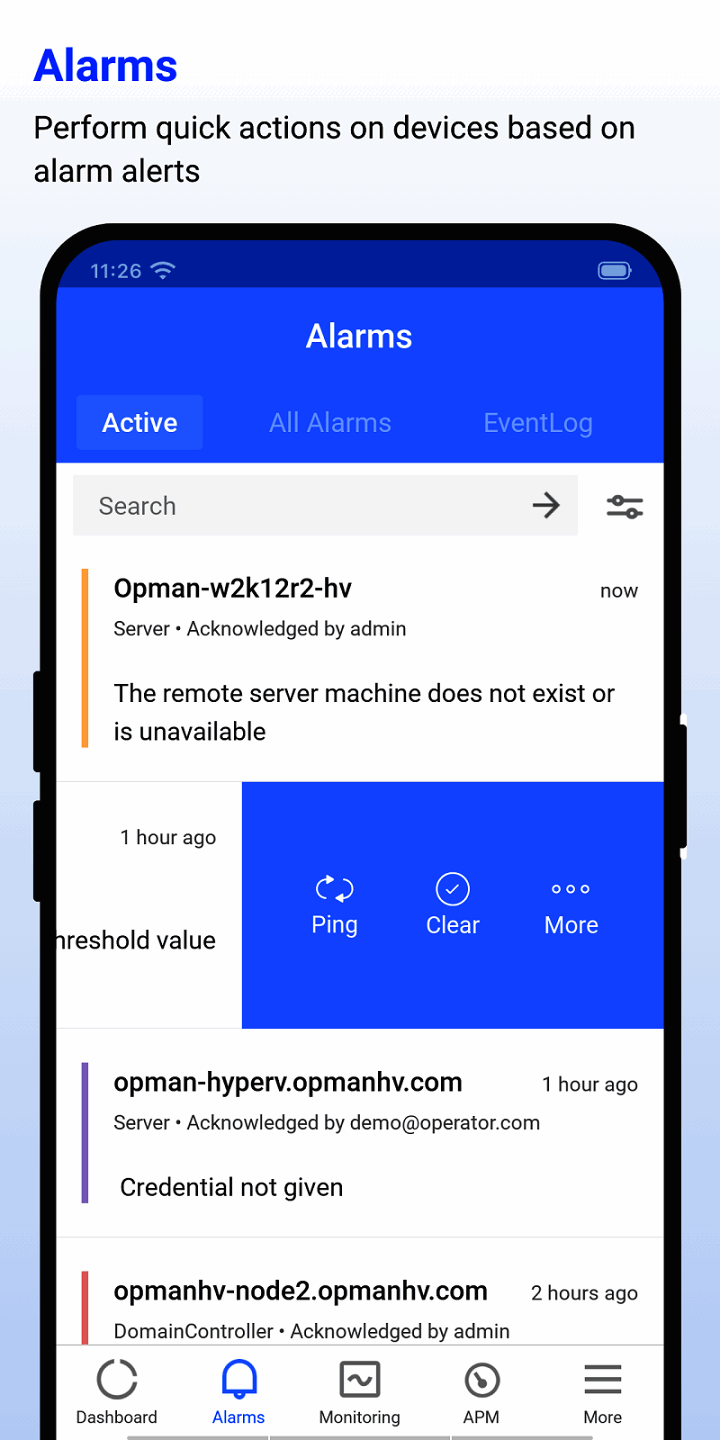 ManageEngine OpManager MSP Mobile app for iOS and Android Devices in 2025