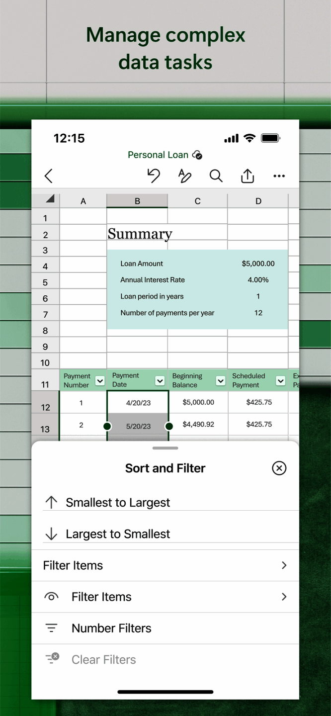 Microsoft Excel Mobile app for iOS and Android Devices in 2025