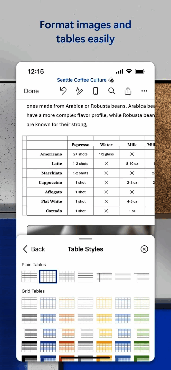 Microsoft Word Mobile app for iOS and Android Devices in 2025