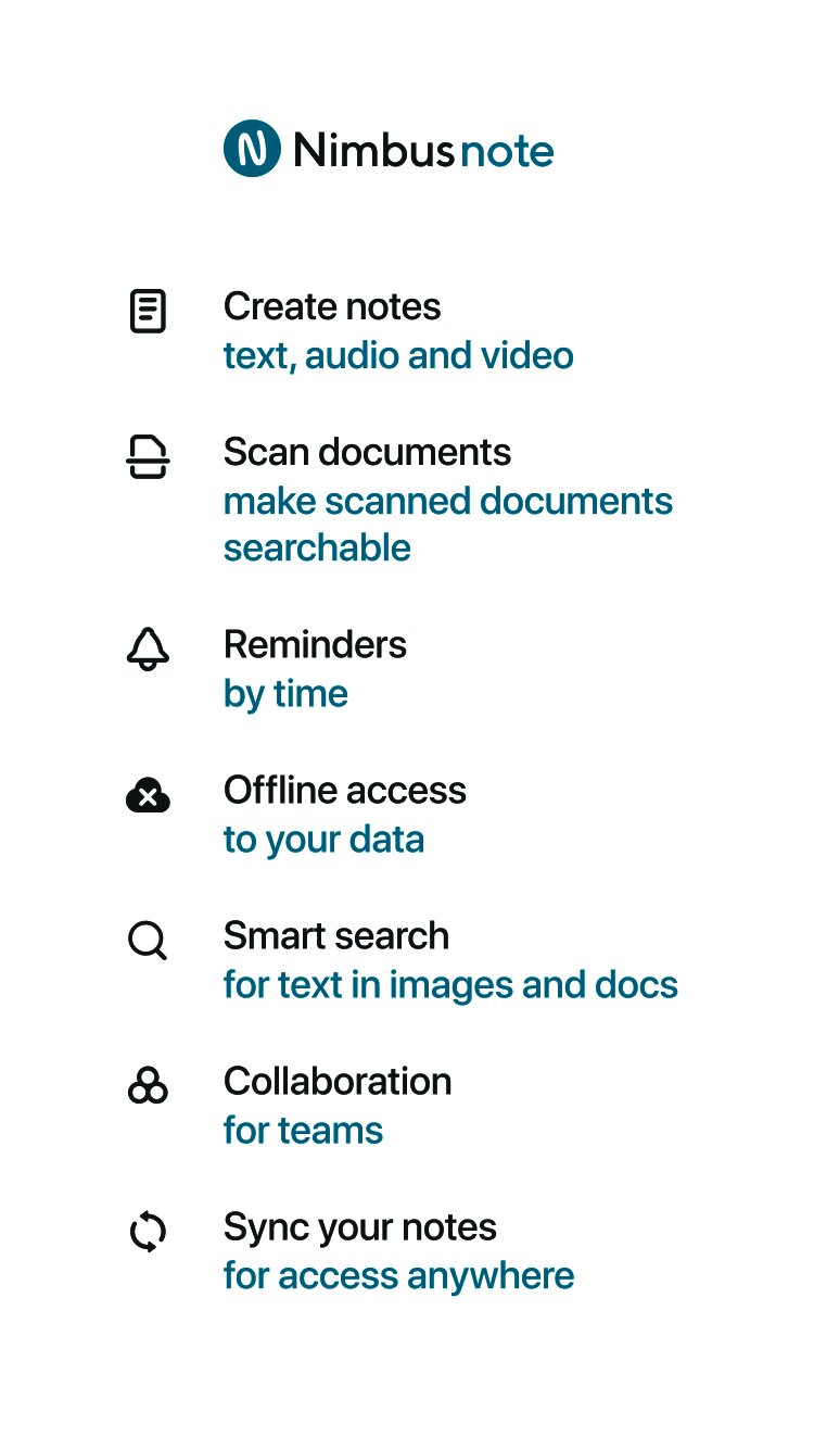 Nimbus Note Mobile app for iOS and Android Devices in 2025