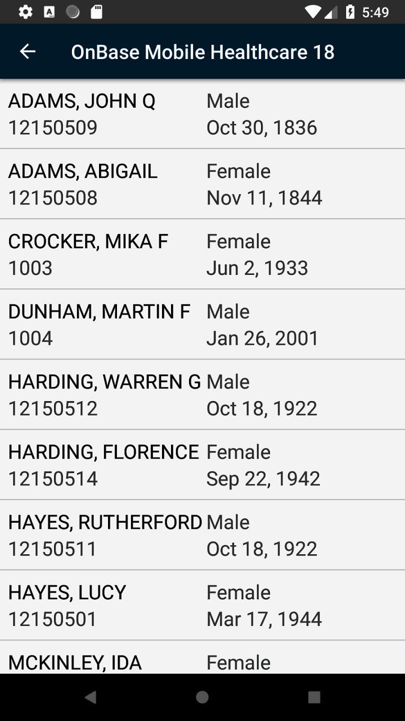 OnBase Healthcare Mobile app for iOS and Android Devices in 2025