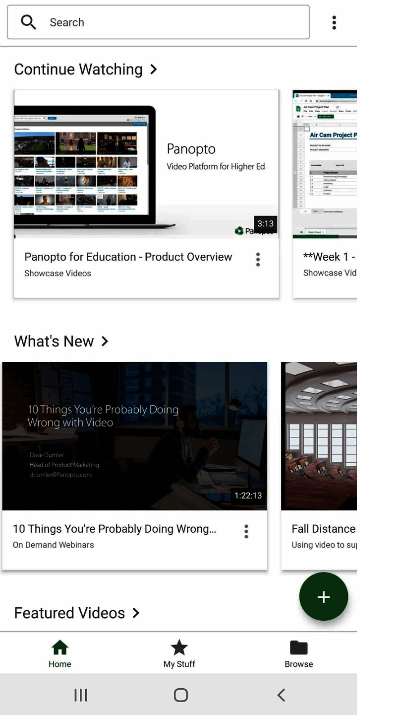 Panopto Mobile app for iOS and Android Devices in 2025