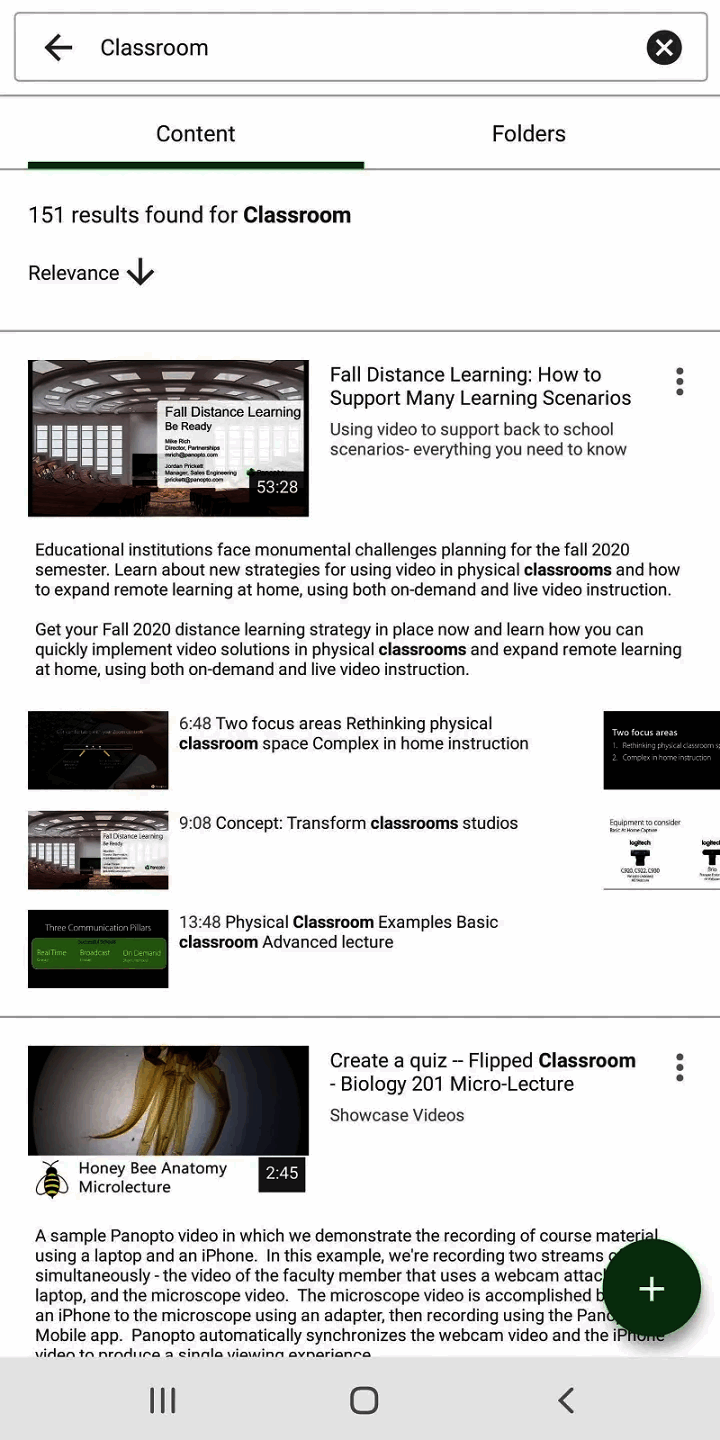Panopto Mobile app for iOS and Android Devices in 2025