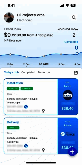 ProjectsForce Mobile app for iOS and Android Devices in 2025