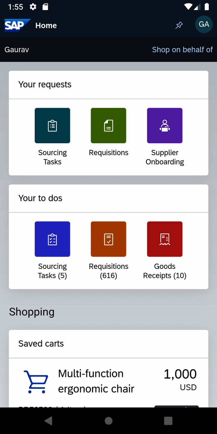 SAP Ariba Mobile app for iOS and Android Devices in 2025