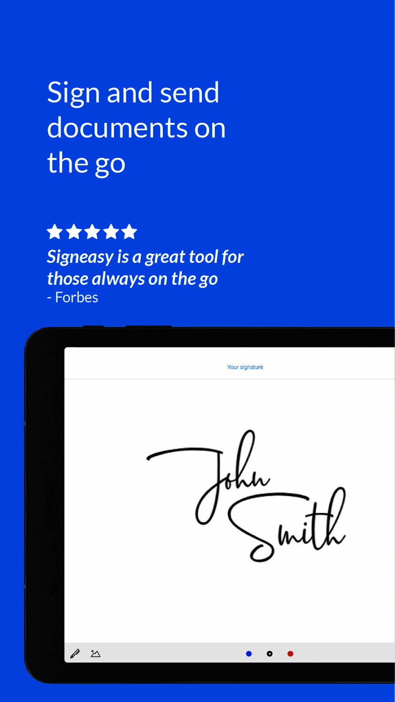 SignEasy Mobile app for iOS and Android Devices in 2025