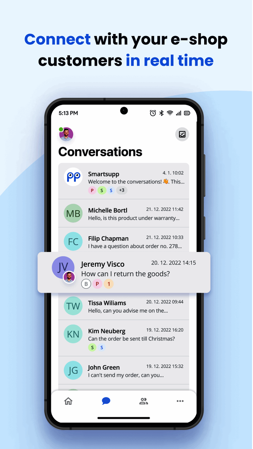 Smartsupp Mobile app for iOS and Android Devices in 2025