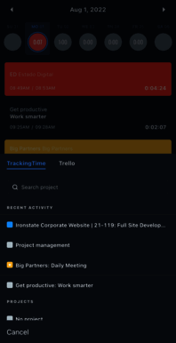 TrackingTime Mobile app for iOS and Android Devices in 2025