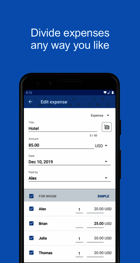 Tricount Mobile app for iOS and Android Devices in 2025