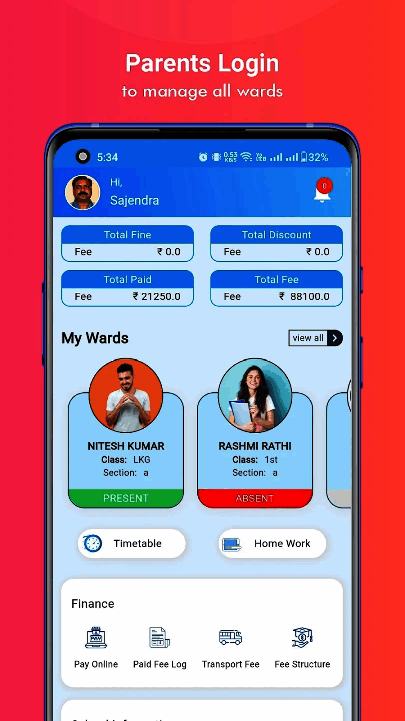 Vedmarg Educational ERP Mobile app for iOS and Android Devices in 2025