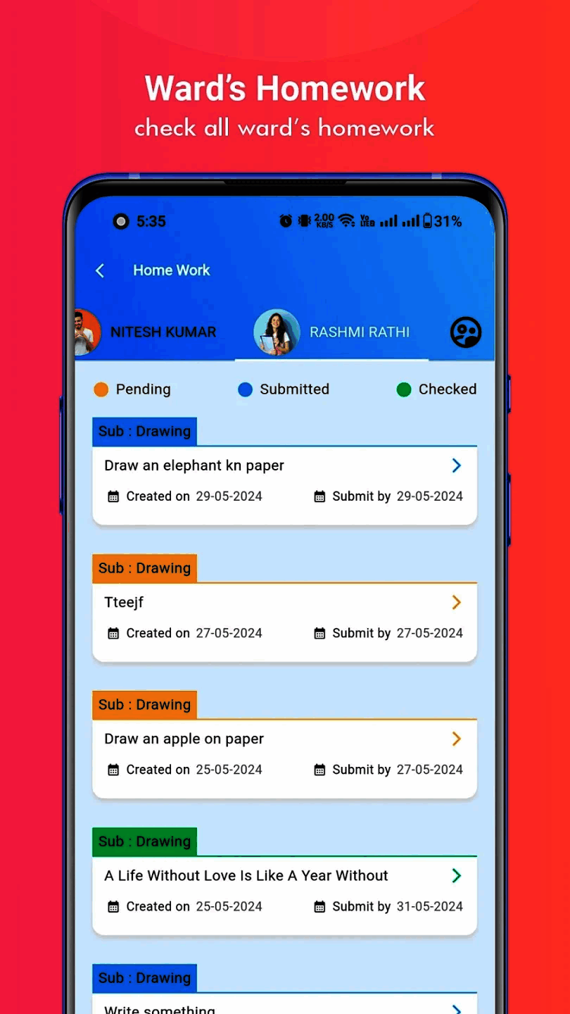 Vedmarg Educational ERP Mobile app for iOS and Android Devices in 2024